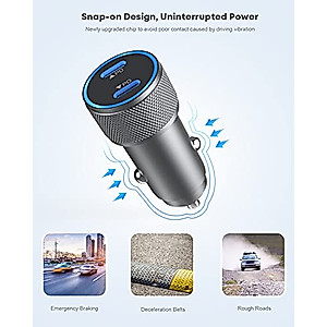 [Apple MFi Certified] iPhone Fast Car Charger, 40W Dual Port USB C Fast Charging Type C Charger Cigarette Lighter Adapter with【2 Pack】3FT USB C to Lightning Cable for iPhone 13/12/12 Pro/iPad/Airpods