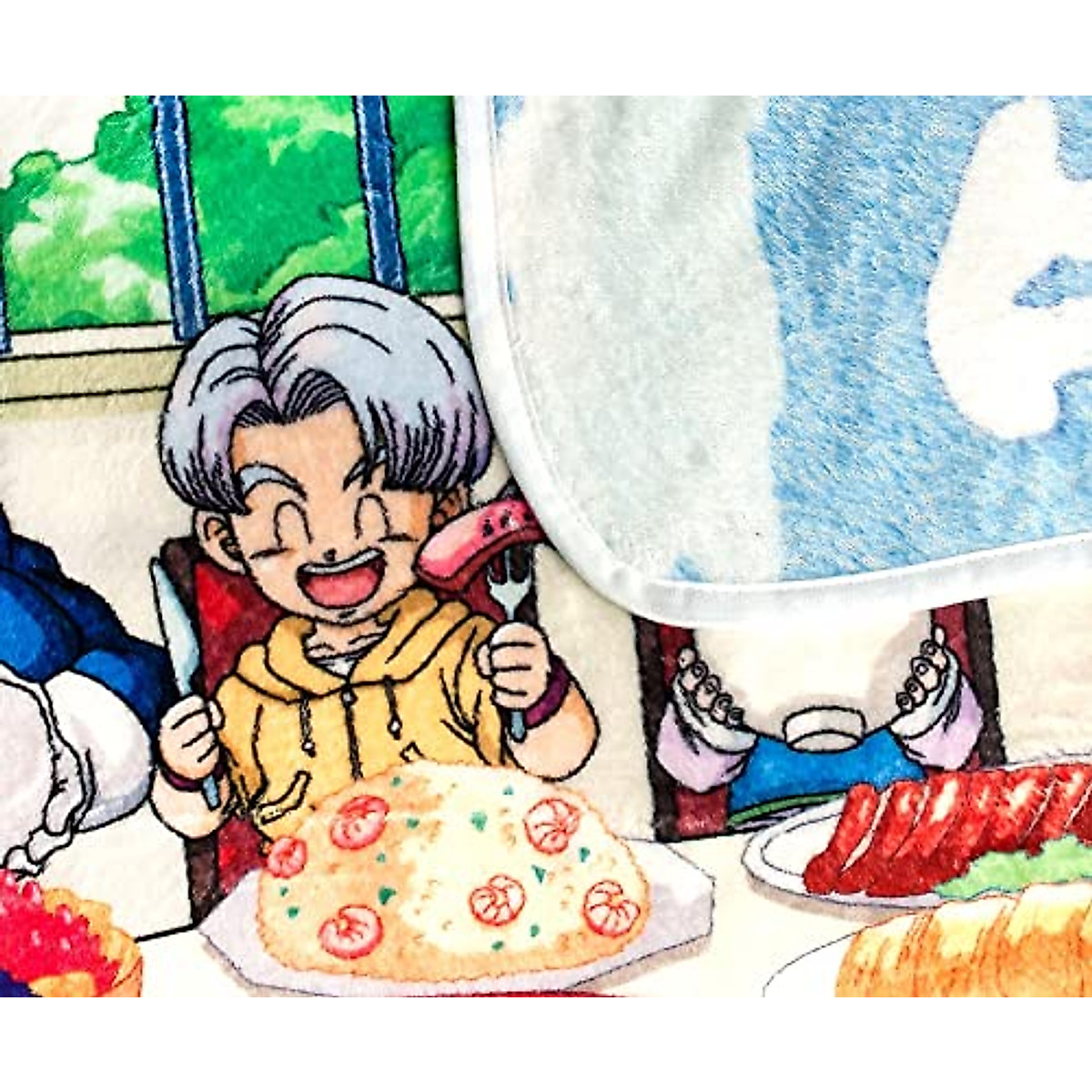 Dragon Ball Super Feast Plush Throw Blanket | Super Soft Fleece Blanket, Cozy Sherpa Cover For Sofa And Bed, Home Decor Room Essentials | Anime Manga Gifts And Collectibles | 45 x 60 Inches