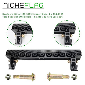 NICHEFLAG 99-9313 Snowblower Paddles with 133-5585 Scraper 108-4921 Belt Replaces 55-9250, 55-9251, 88-0771, 125-1128 for Toro Power 210R, 221E, 221R, 421QE, 421QR, 621, 621R, CCR6053 Snowthrowers