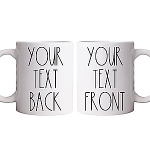 YOUR TEXT HERE Custom Rae Dunn Inspired 15oz Ceramic Mug | One or Two Sided Text