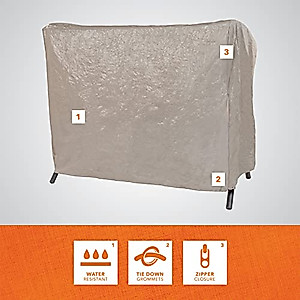 Modern Leisure Patio Swing Cover - Outdoor Furniture Protection Perfect for Patio, Deck, and Porch - Works for Single-, Double-, and Triple-Seater Swings - 87" L x 64" D x 66" H - Beige, Khaki
