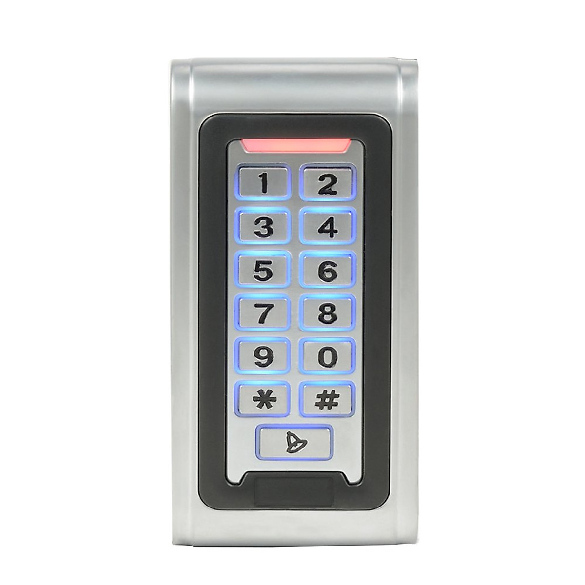 MENGQI-CONTROL Waterproof Metal RFID Keypad Door Entry Systems & 600lbs Electric Magnetic Lock+110V Power Supply+Push to Exit Button+RFID Keychains/Cards