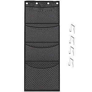Stuffed Animal Storage, Over The Door Organizer Storage for Filling Stuff Toys, Stuffed Animals Holder with 5 Pockets, Foldable Hanging Storage Holder Storage Bag with 4 Compartments