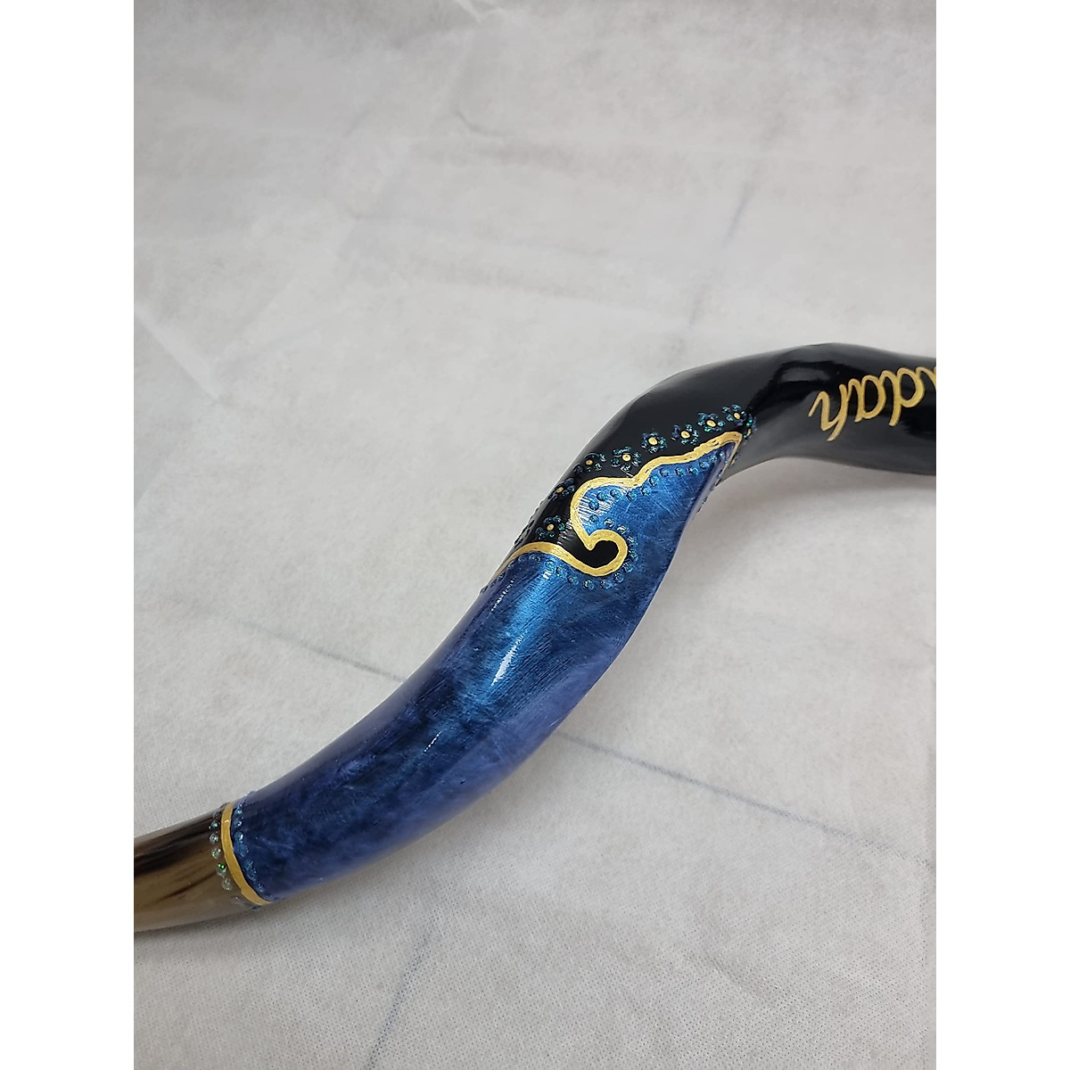 Sale for shofar Yemenite Polish Horn Size 46" Paint Painted Kudu lion of Judah From Israel Active