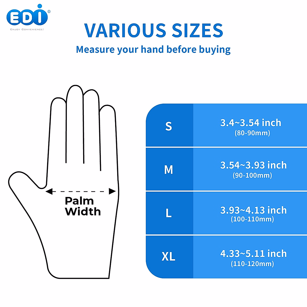 EDI Disposable Vinyl Gloves (Clear) - Powder-Free, Latex-Free (100, Medium)