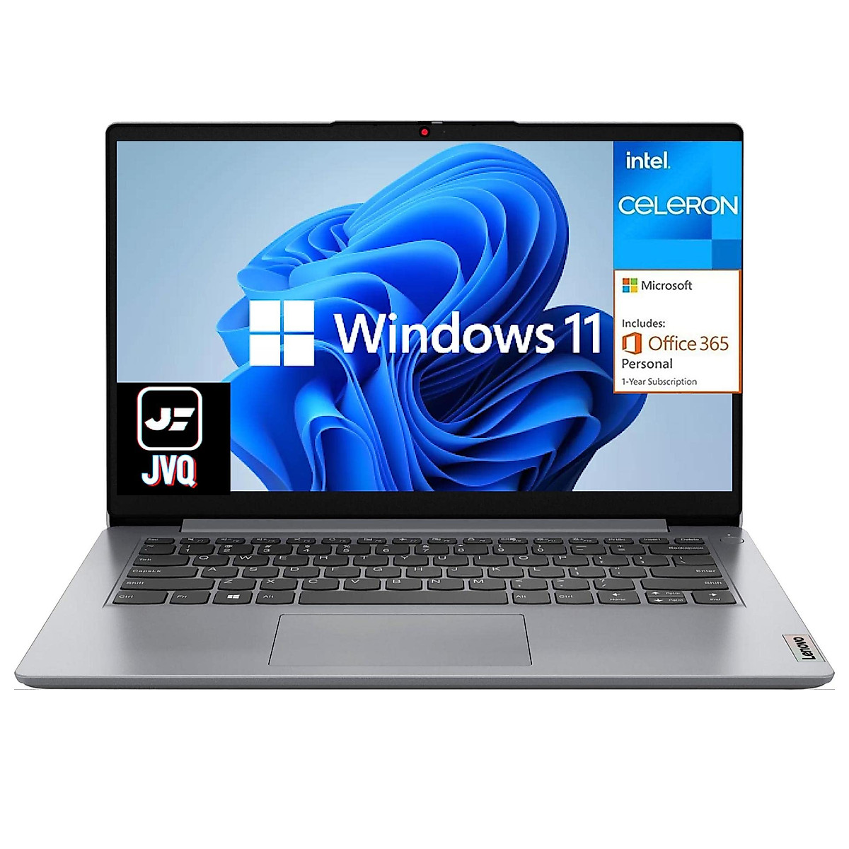 Lenovo Newest IdeaPad 1 Laptop, 14" HD Display, Intel Celeron N4020, 4GB DDR4 RAM, 128GB Space(64GB eMMC+64GB Card), 1-Year Office 365, Webcam, HDMI, WiFi 6, Bluetooth, Windows 11S, Grey, JVQ MP