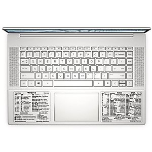 SYNERLOGIC Windows + Word/Excel (for Windows) Quick Reference Guide Keyboard Shortcut Stickers, No-Residue Vinyl (Clear/Large/Combo)