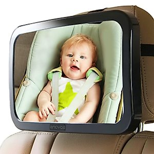 Enovoe Baby Car Mirror with Cleaning Cloth - Wide Convex Back Seat Baby Mirror is Shatterproof and Adjustable - 360 Swivel Rear Facing Car Seats Mirror Helps Keep an Eye on Your Infant car baby mirror
