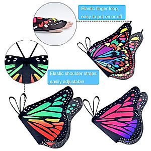 9 Pieces Kids Butterfly Costume Fairy Butterfly Wings Masquerade Masks Halloween Girls Dress Up Pretend Play (Classic Series)