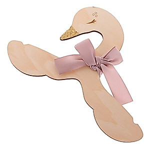 Milageto 4pcs Children Baby Boy Girl Swan Wooden Hangers House