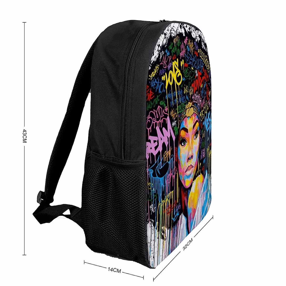 African Girl 3D Print Backpack Laptop Bookbag Travel Bag Unisex for Adult Game Fans Gifts For Backpack 17 Inches