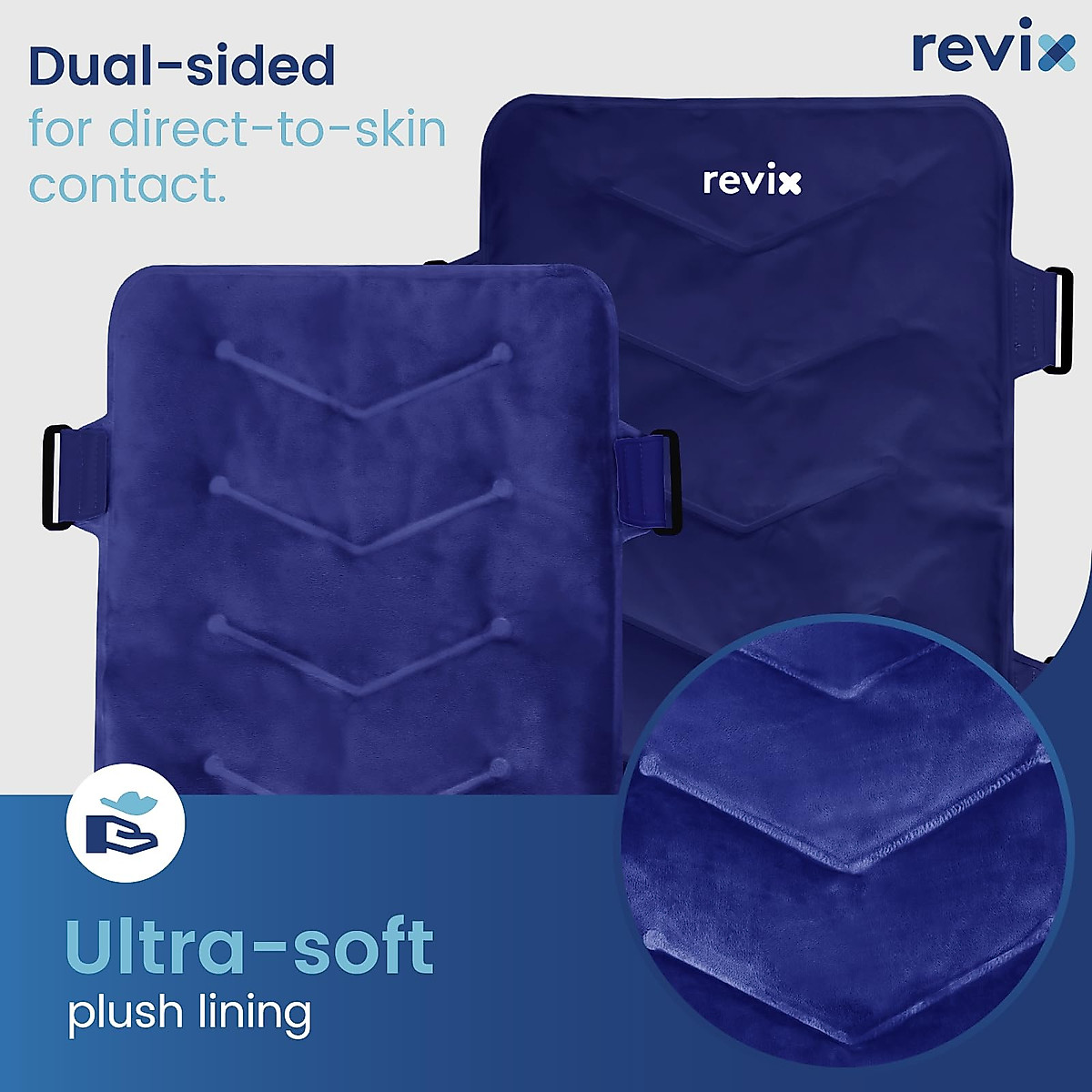 REVIX Large Ice Pack for Back Relaxation, Cold Packs Reusable for Shoulder, Hip, Leg, Ice Wraps Cold Compress Therapy to Smooth Discomfort and Fatigue, 13 X 21‘’
