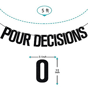 Let's Make Pour Decision Banner, Girl's Night, Wine Party Banner, Bachelorette Party Decorations, Bridal Shower Party Supply Black Glitter