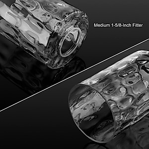 Canomo 3 Packs Hammered Glass Light Shade Cylinder Water Ripple Glass Lamp Shade Replacement 6 Inch Height Fit 2-1/4 Fitter for Wall Lamps Chandeliers or Ceiling Lamps