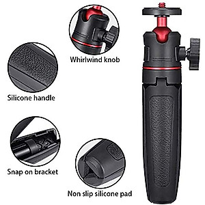 Extendable Mini Selfie Stick Tripod 2 in 1, Compatible with GoPro Max Hero AKASO Action Camera, Portable Handle Vlog Tripod for All Action Cameras and Smart Phone