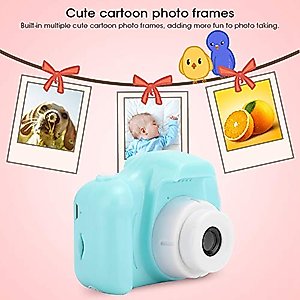 Portable Mini Camera with 2.0in TFT Color Screen Cute and Generous Rechargeable Digital Instant Camera Support Take Pictures, Video, Save Photos and Make Design Photos(Green)