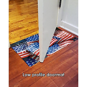 Toland Home Garden 800047 Sparkling Old Glory Summer Door Mat 18x30 Inch 4th of July Outdoor Doormat for Entryway Indoor Entrance