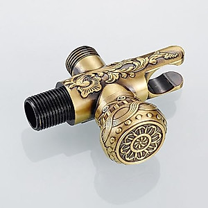 ifgswopq Handheld Toilet Bidet Sprayer Kit Vintage Bidet Toilet Sprayer Jet Kit,Bidet Sprayer Wall Mount Multi-Function All-Copper Pressurized Flush,Retro,with Angle Valve (Retro with Angle (Retro Wi