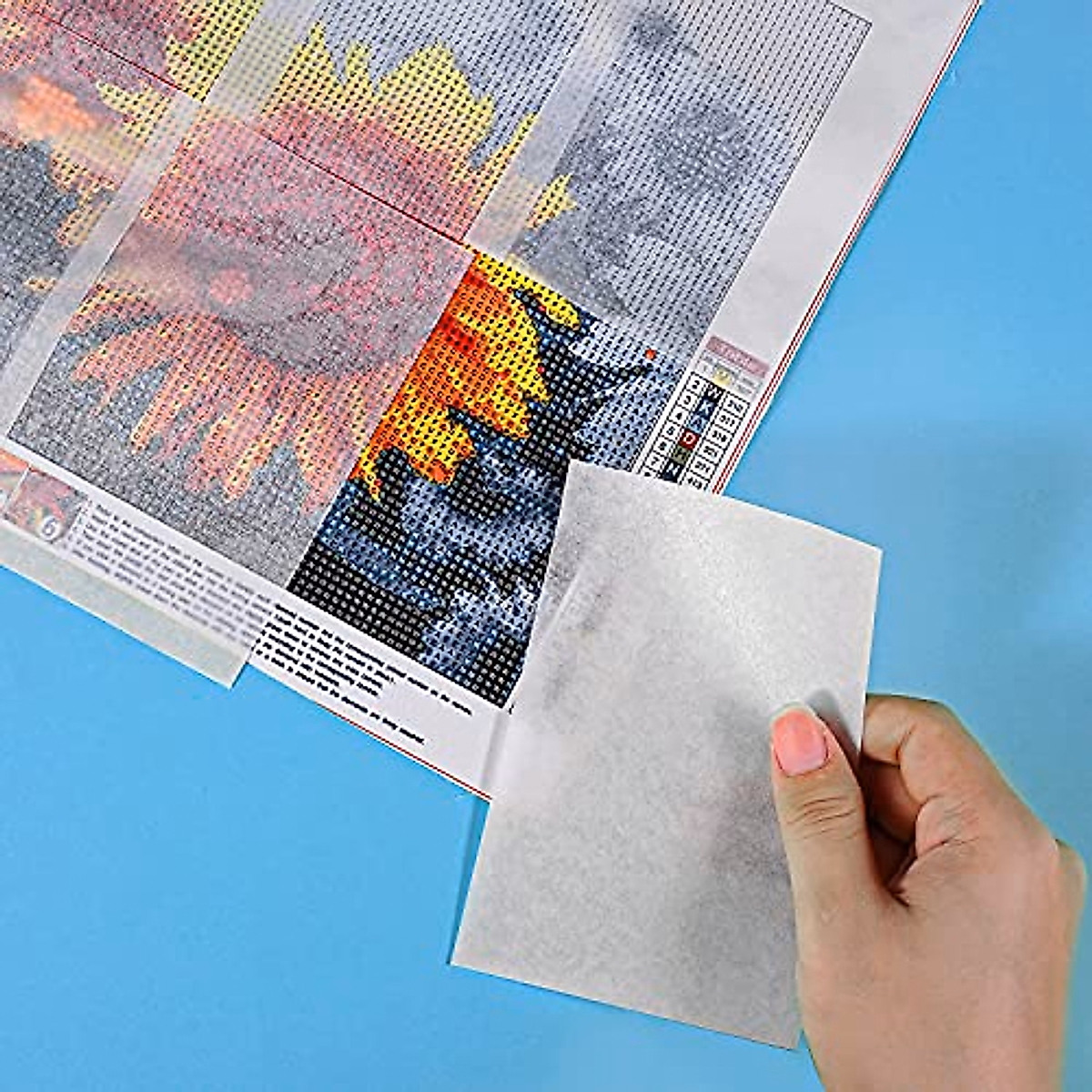 300 Pieces Diamond Painting Release Paper 15 x 15 cm and 15 x 10 cm Diamond Painting Cover Replacement Double-Sided Non-Stick Cover Replacement 5D Diamond Painting Accessories Tool for Adult Kids