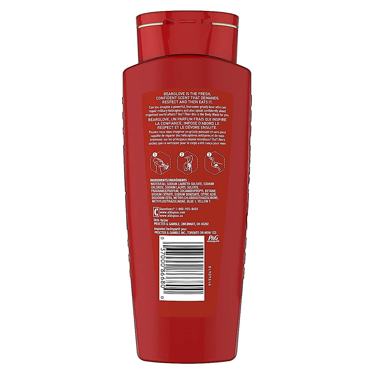 Body Wash for Men by Old Spice, Wild Collection Men's Body Wash, Bearglove, 16 Fl Oz (Pack of 4)