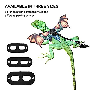 Bearded Dragon Leash Harness,Leather Removable Lizard Leash with Lizard Wing for Bearded Dragon Lizard Reptiles