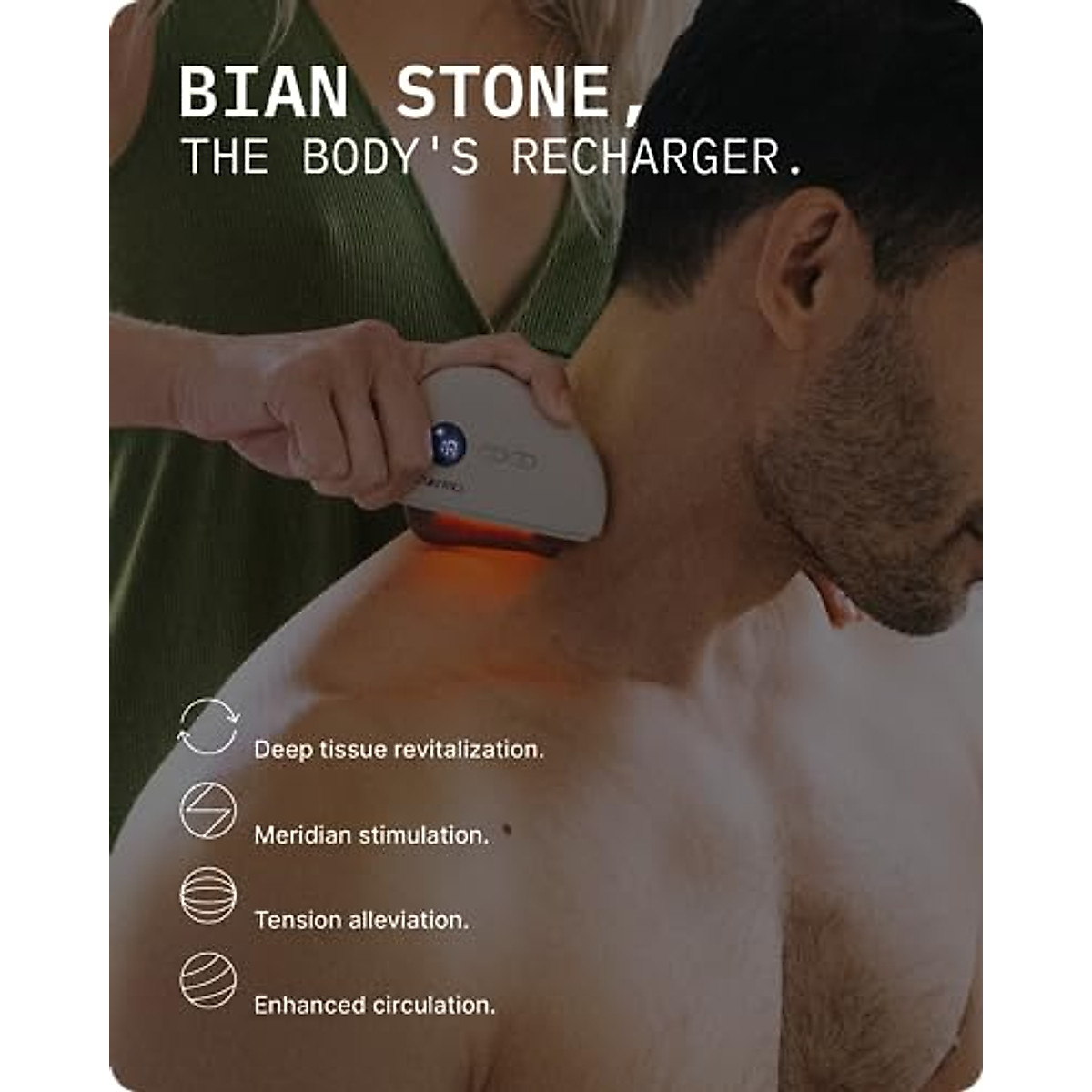 Cosmo LunaStone Gua Sha - Electric Face Massager & Body Scraper Tool - Premium Device for Facial Lifting, Skin Tightening, Jawline Sculpting, Puffiness & Myofascial Release, Acupressure (Sandstone)…