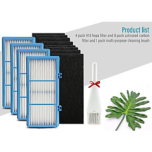 True Filter Replacement for Holmes Aer1 Series Total Air Filter, Replacement Parts # HAPF300AH-U4R, HAP242-NUC (4 HEPA True Filter Replacement + 8 Booster Pre Filter)