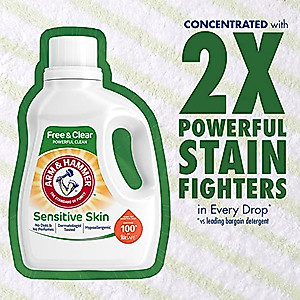 Arm & Hammer Sensitive Skin Free & Clear, 107 Loads Liquid Laundry Detergent, 144.5 Fl oz
