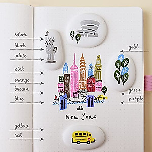 Primrosia Essentials 12 Extra Fine and 12 Medium Acrylic Paint Pens for Bullet Journaling, Drawing and Coloring