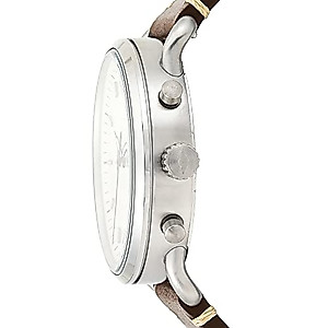 Fossil Men's Commuter Quartz Leather Chronograph Watch, Color: Silver, Brown (Model: FS5402)