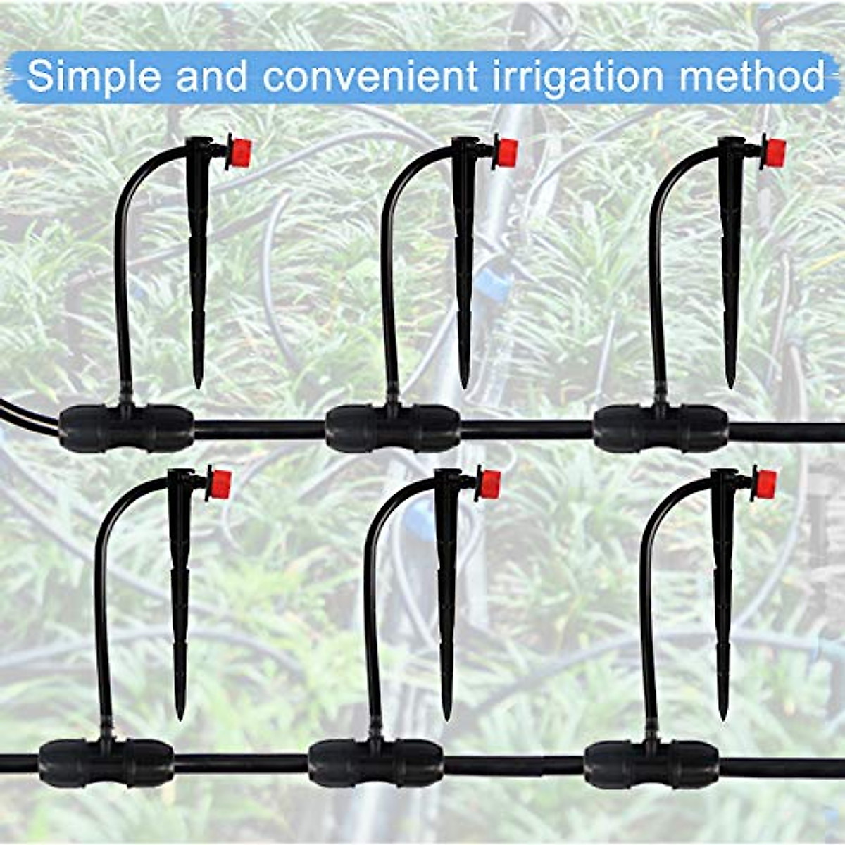 50PCS Drip Irrigation Support Stakes, Kalolary 4/7 mm Tubing Hose Holder Plastic Drip Line Tube Hold Stakes 1/4" Garden Watering System Hose Support Tools for Vegetable Flower Beds Lawn Supplies