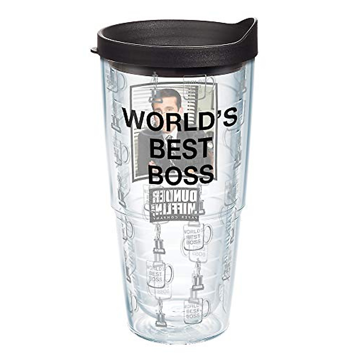 Tervis Made in USA Double Walled The Office Insulated Tumbler Cup Keeps Drinks Cold & Hot, 24oz, Worlds Best Boss