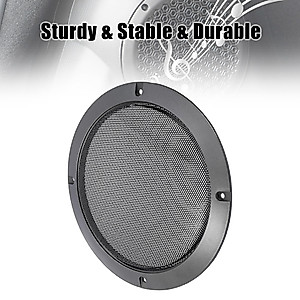 X AUTOHAUX 6.5" Titanium Tone Audio Speaker Cover Mesh Subwoofer Grill Horn Glossy Guard Protector
