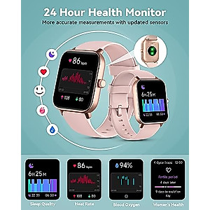 Smart Watch for Women, 1.8 Inch Fitness Watch with Bluetooth Call/Alexa Voice for Android iPhone, Activity Tracker with 100+ Sports, Steps/Calorie/SpO2/Heart Rate/Sleep Monitor, IP68 Waterproof