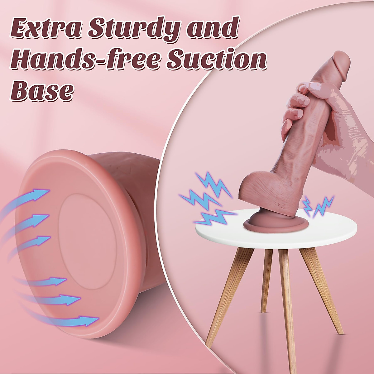 Thrusting Dildo Realistic Dildos for Women - Strong Thrusting Vibrator, 9 Inch Suction Cup Dildo with Remote, Consoladores, BOMBEX Silicone Penis, Vibrating Anal Dildo for Men, Adult Sex Toys