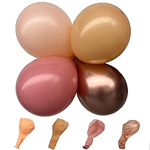 YSF 158Pcs Dusty Rose Pink Balloon Garland Kit Arch with Gream Peach, Peach, Apricot,and Chrome Champagne Balloons Neutral Decorations for Baby Bridal Shower, Birthday Party Ballon Wall