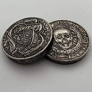 BBYHXOCZWC Wandering Coins Pirate Skull Octopus Sailing Commemorative Coin Gift Lucky Challenge Coin