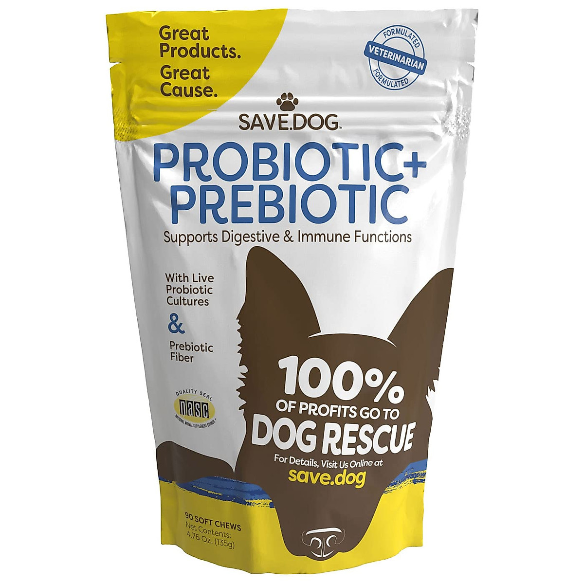 SAVE.DOG Chewable Probiotics & Omega Itch Relief for Dogs Bundle