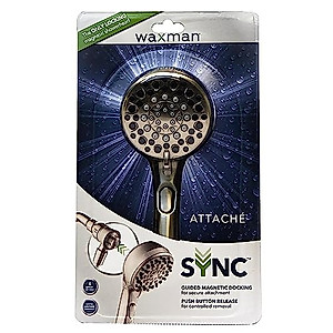 Waxman 8570202WX Attache 6-setting 3.9" Handheld Showerhead, Brushed Nickel