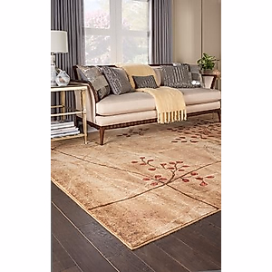 Nourison Somerset Rustic Area Rug 3'6" x 5'6", Latte, Rectangular, 0.5" Thick, Easy -Cleaning Non Shedding Bed Room Living Room Dining Room Kitchen
