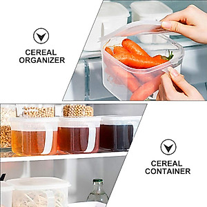 HANABASS 2Pcs Plastic Storage Containers Square Food Storage Organizer with Lid Handle Plastic Food Storage Containers with Lids for Fruits Vegetables Meat Egg