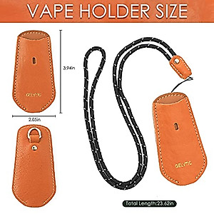 GELVTIC Leather Vape Holder Pouch Necklace Lanyard, Protective Case Cover for Vape Device Electronic Cigarette, Vape Carrying Case Bag Pocket (Brown)