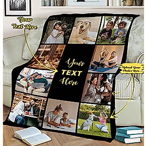 Personalized Photo Blanket For Couples, Friends, Family For Birthday, Anniversary, Christmas, Thanksgiving, Custom Collage And Text Blanket Gifts, Soft And Warm Premium Quality Blanket, Printed In USA