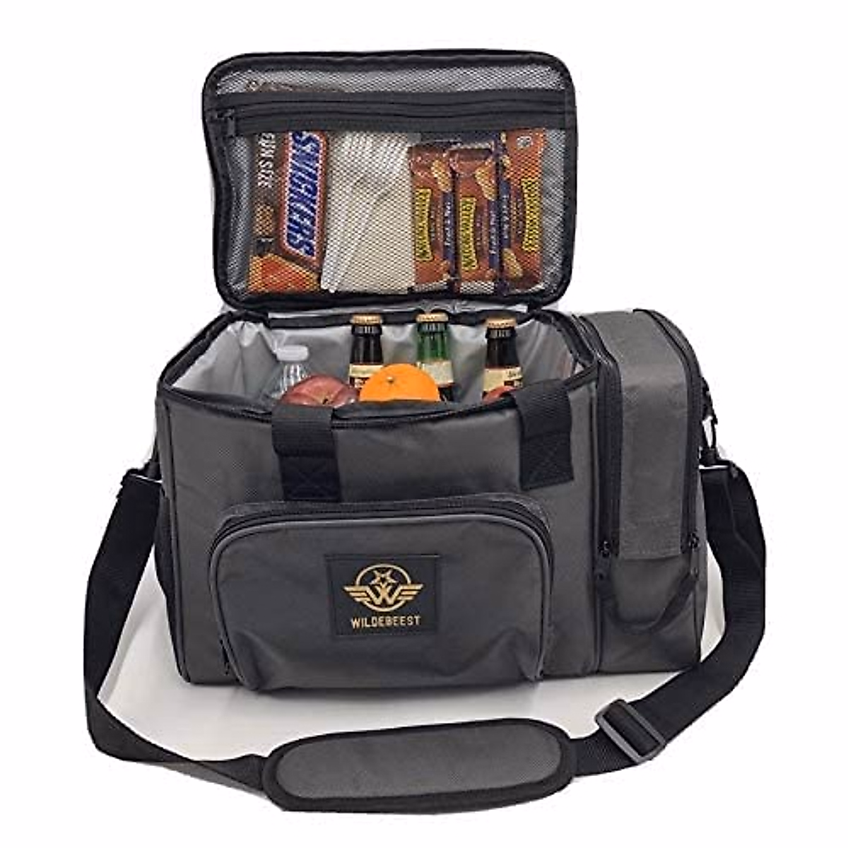 Wildebeest Large Lunch Box Insulated Leakproof Cooler Bag Reusable Lunch Bag for Adult (Grey)