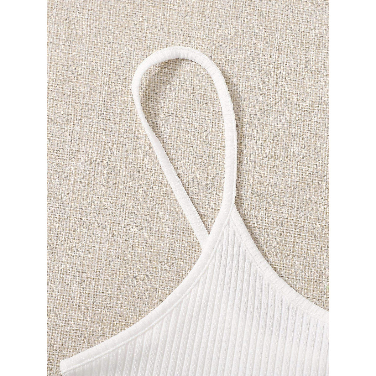 Floerns Women's Sleeveless Camisole Letter Print Crop Cami Top A White S