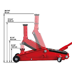 BIG RED T83006 Torin Hydraulic Trolley Service/Floor Jack with Extra Saddle (Fits: SUVs and Extended Height Trucks): 3 Ton (6,000 lb) Capacity, Red
