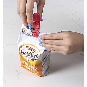 Simply Served Seal N Snack Multipurpose Clips Food Saving Chip Bag Sealers with Magnet Backs, 16 Pack, Colors may vary