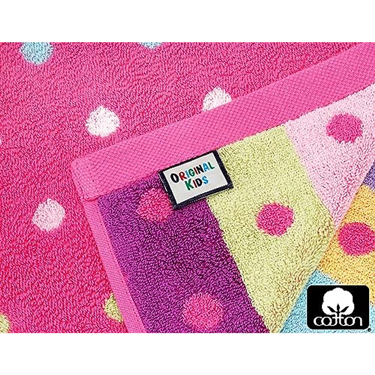 ORIGINAL KIDS Wash Cloth - Bath Time Sugar and Spice Set of 12 Washcloths - 100% Cotton Jacquard Super Soft Colorful Absorbent Quick Dry Easy Care Face Towel Face Cloth Gift - 12x12 - Pink Multicolor