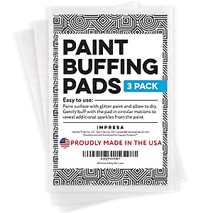IMPRESA [3 Pack XL Paint Buffing Pads for Glitter Wall Paint - for use with Glitter Paint Additives (4 x 6) Made in the USA