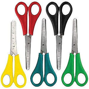 Kids Scissors Classroom Set 12 Pack of Scissors 5 Inch Blunt Tip Kids Safety, Bulk Pack of Scissors Perfect for School & Craft Projects (12 Pack)